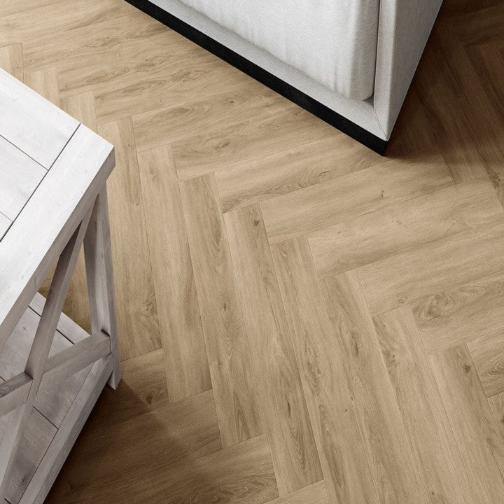Divine Oak Herringbone Champagne Invictus Maximus Dryback – loveflooring